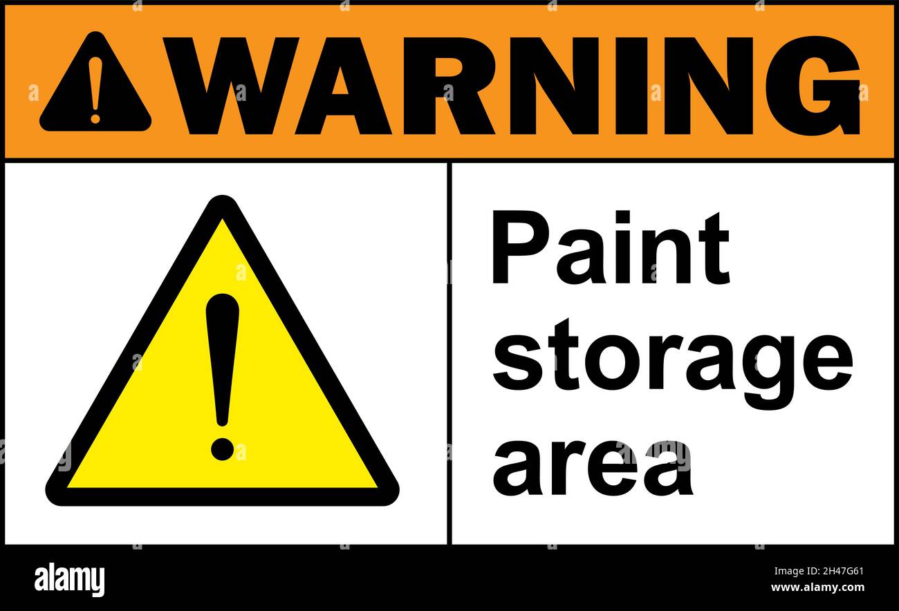 Paint storage area warning sign. Safety awareness signs and symbols ...