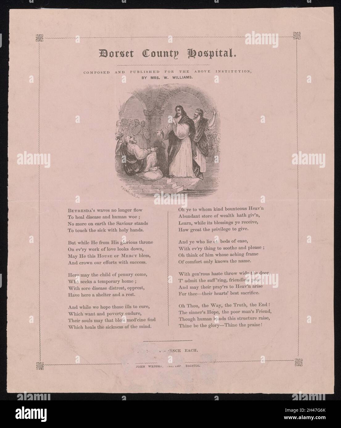 Dorset County Hospital, broadside sheet, 1856 Stock Photo - Alamy