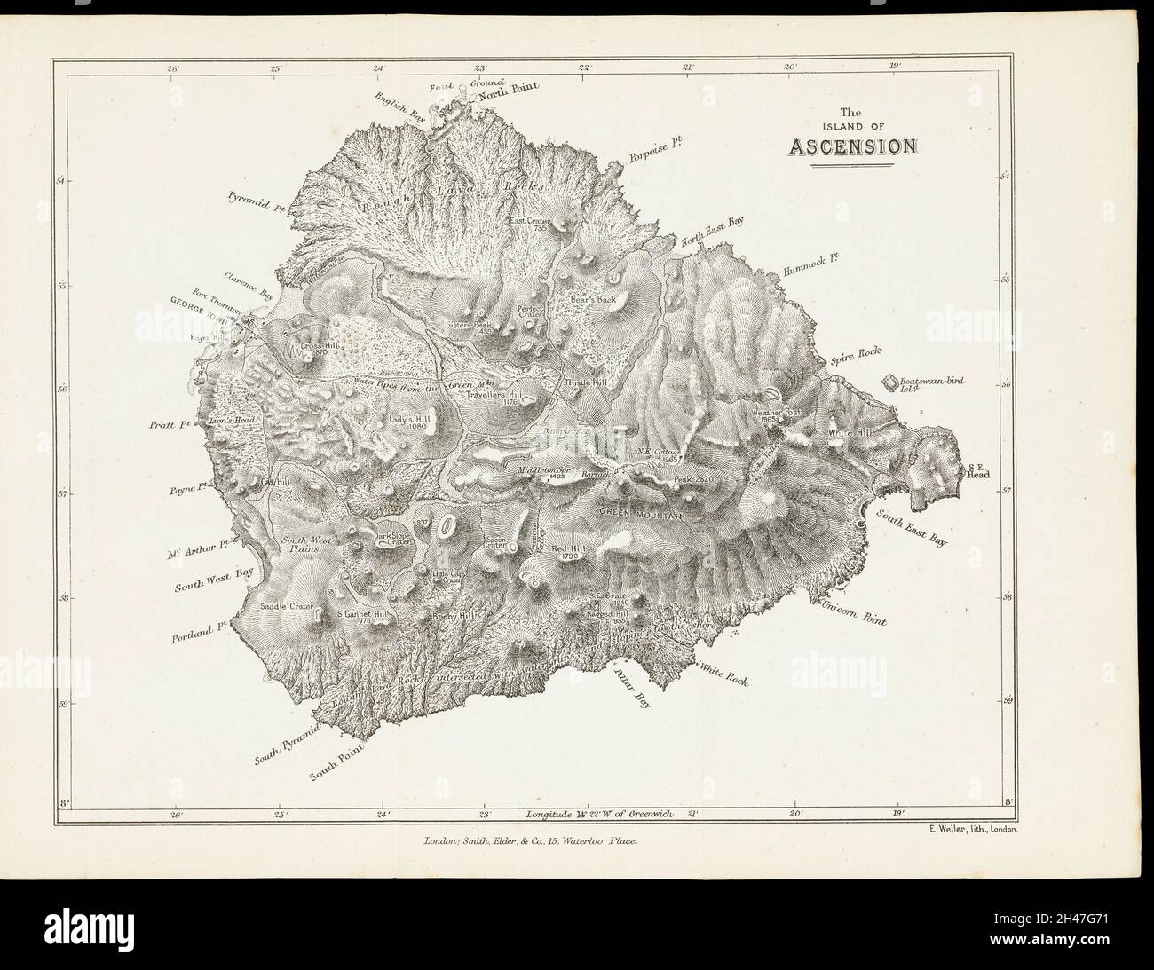 Map of ascension island hi-res stock photography and images - Alamy