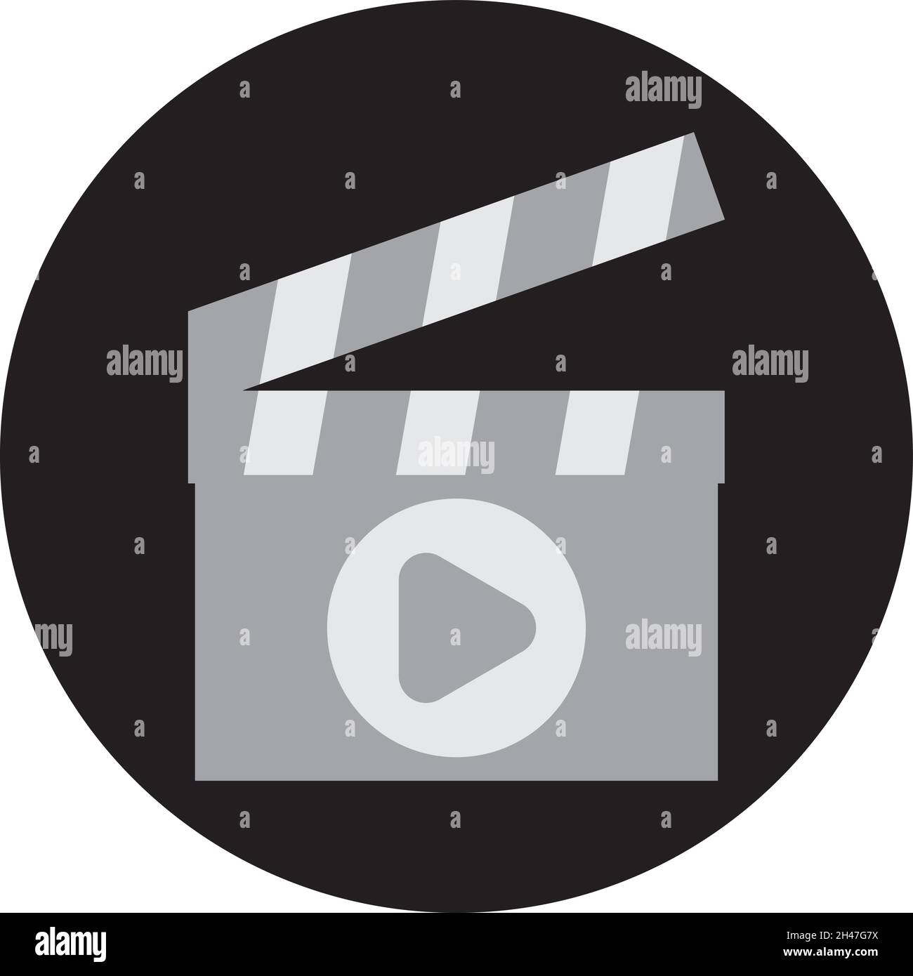 Movie slate, illustration, vector, on a white background Stock Vector ...