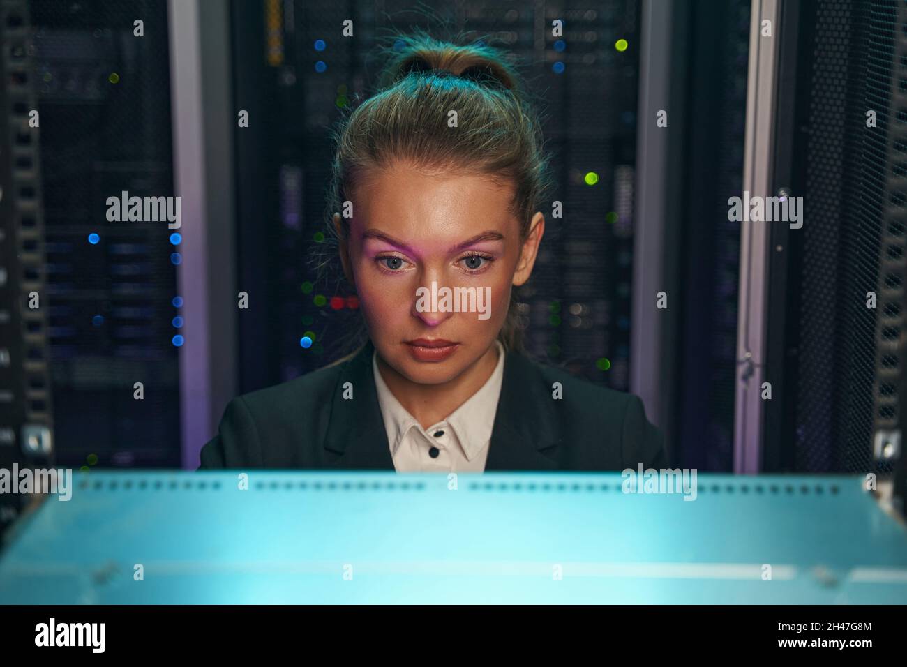 System administrator working in network server room Stock Photo - Alamy System administrator working in network server room Stock Photo - Alamy