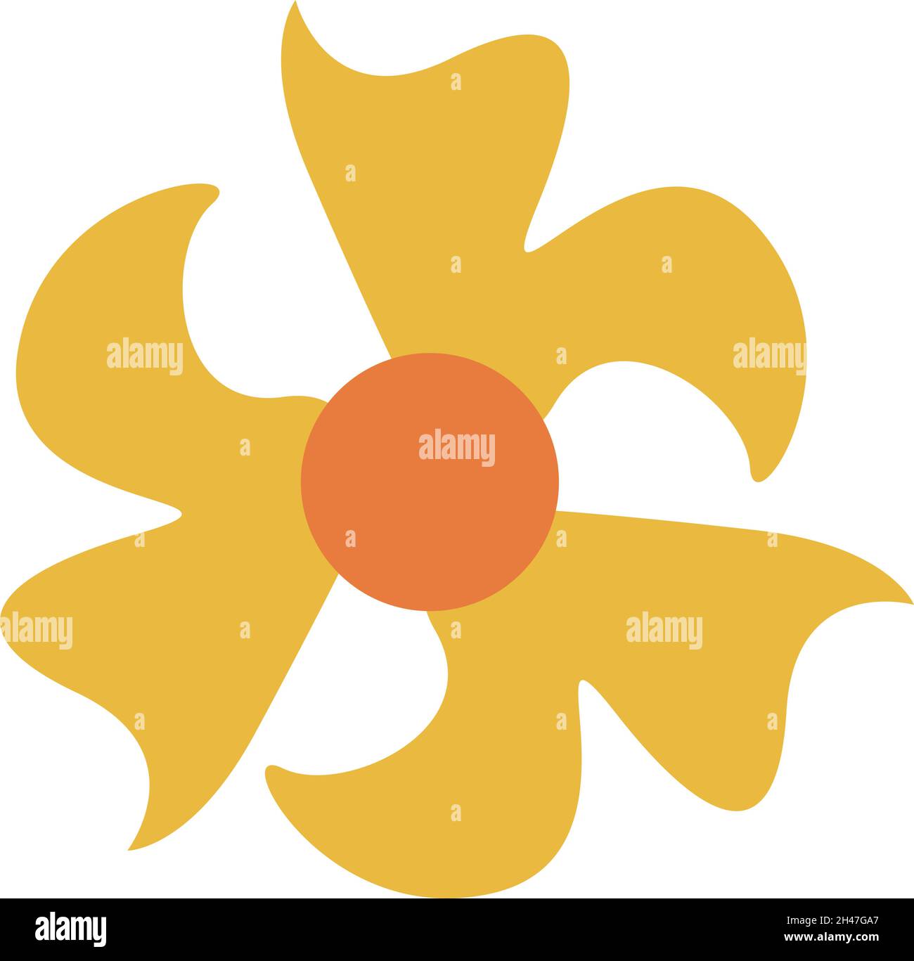 Yellow gentle flower, illustration, vector, on a white background Stock ...