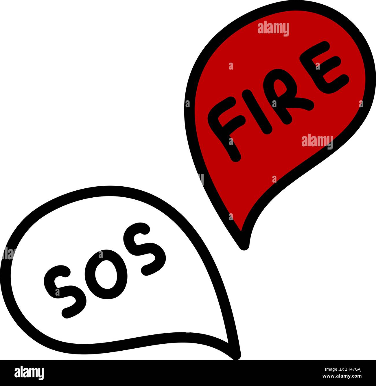 Fire warning, illustration, vector, on a white background Stock Vector ...