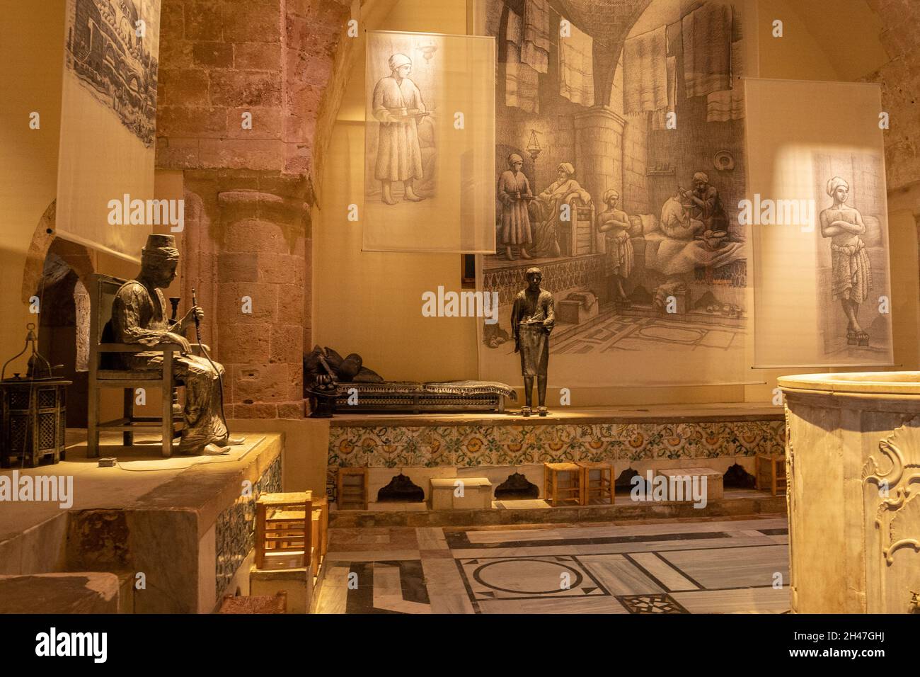 Interior of the reconstituted 18th century Turkish Hamam al Pasha [al ...