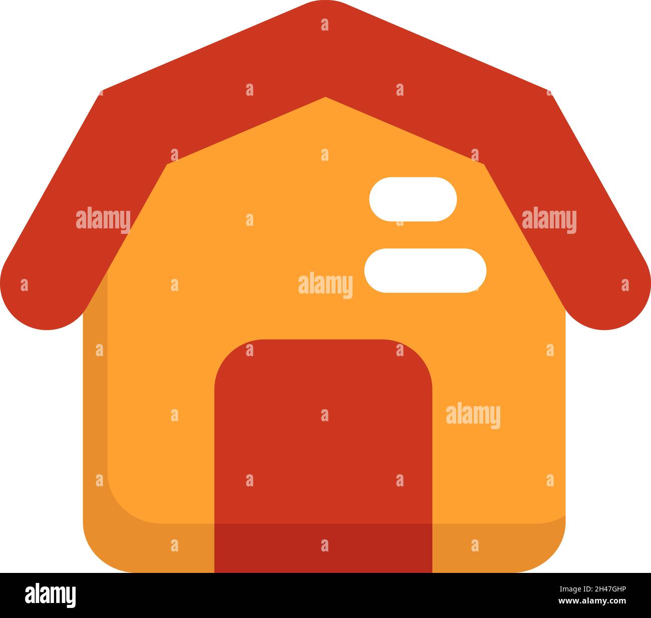 Orange farm house, illustration, vector, on a white background Stock ...