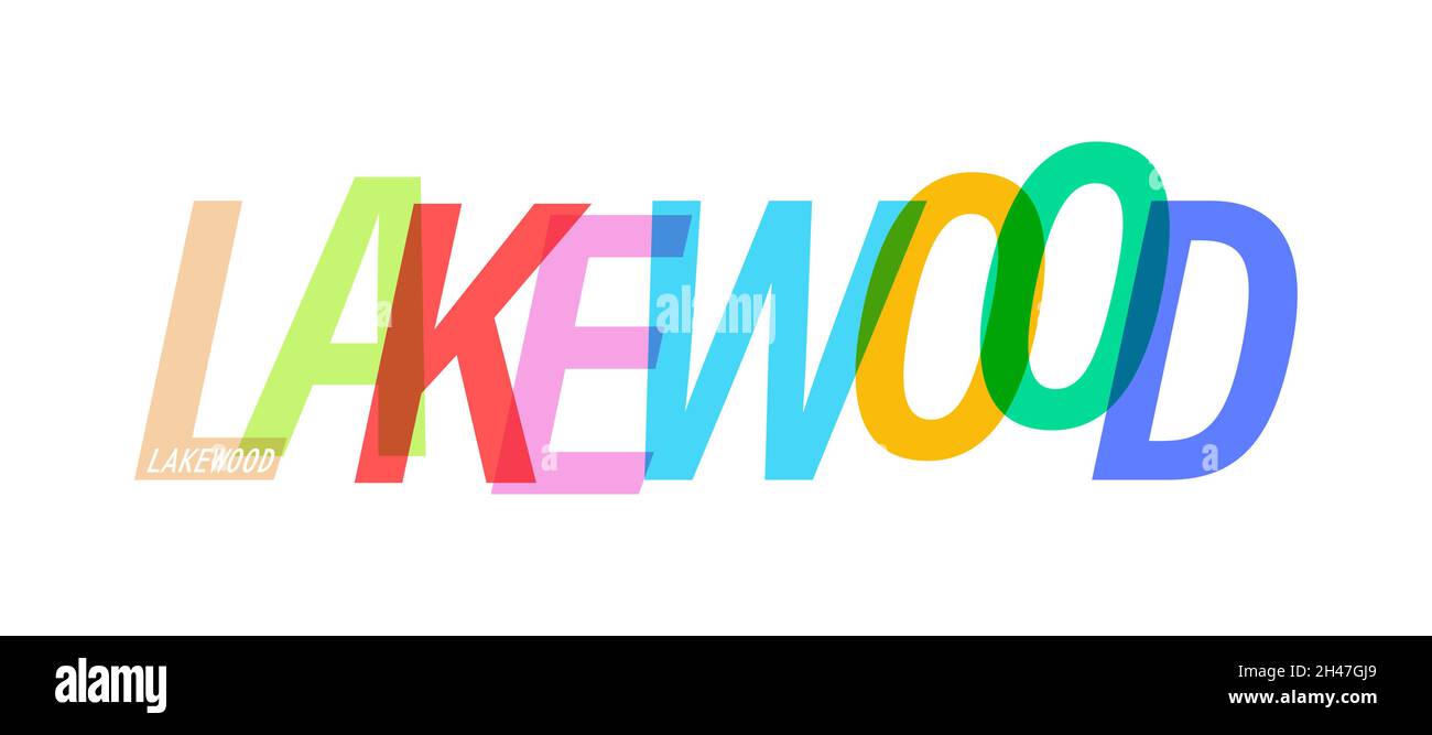 LAKEWOOD. The name of the city on a white background. Vector design ...