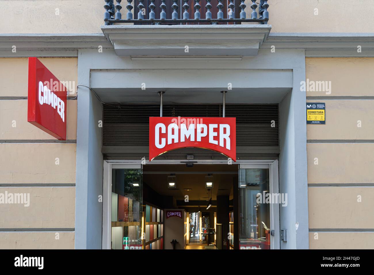 VALENCIA, SPAIN - OCTOBER 26, 2021: Camper is a footwear company with ...