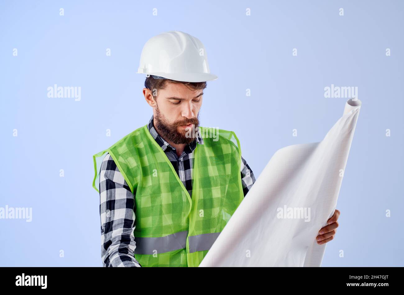 engineer construction work design profession isolated background Stock ...