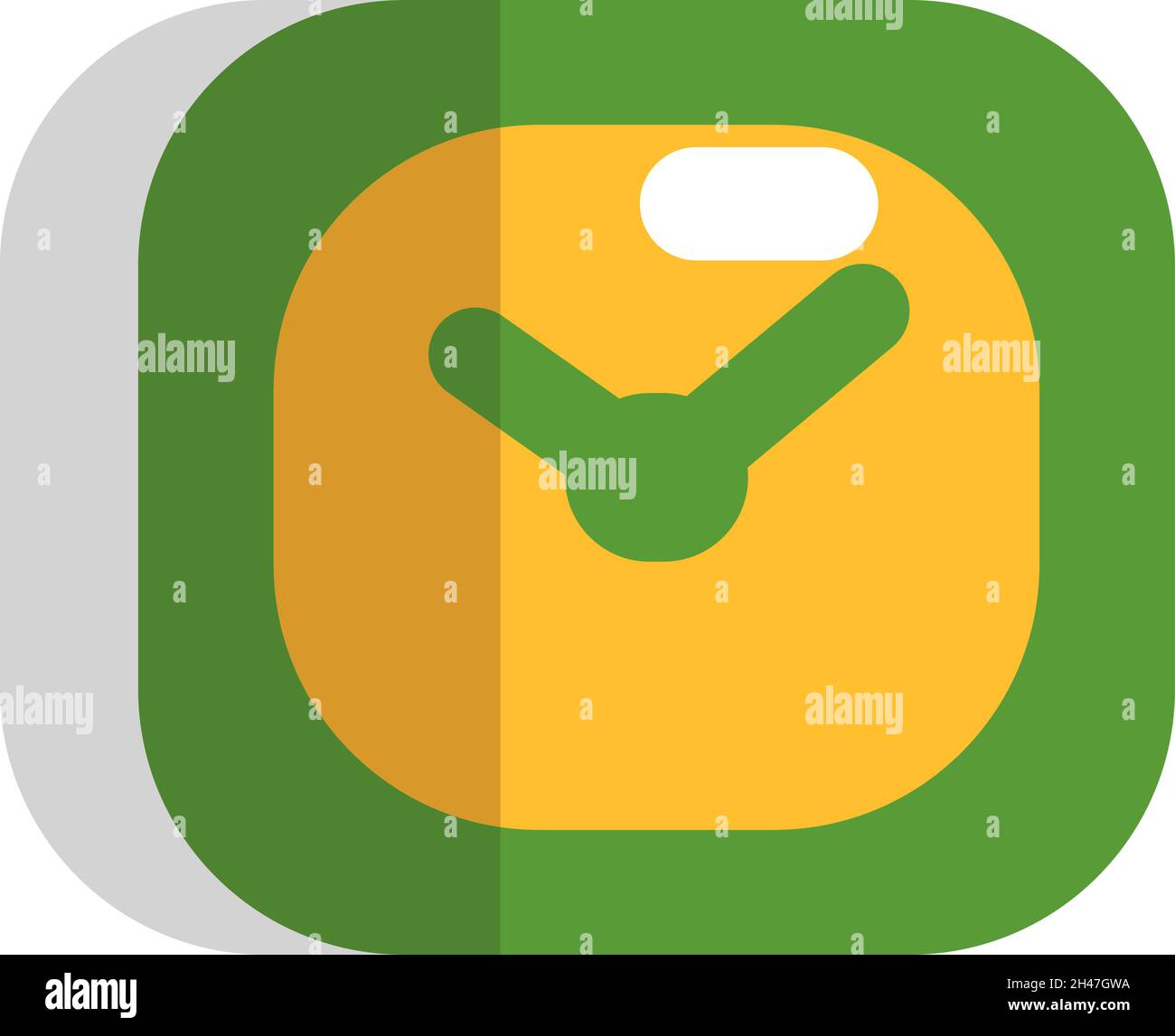 Green clock, illustration, vector, on a white background Stock Vector ...