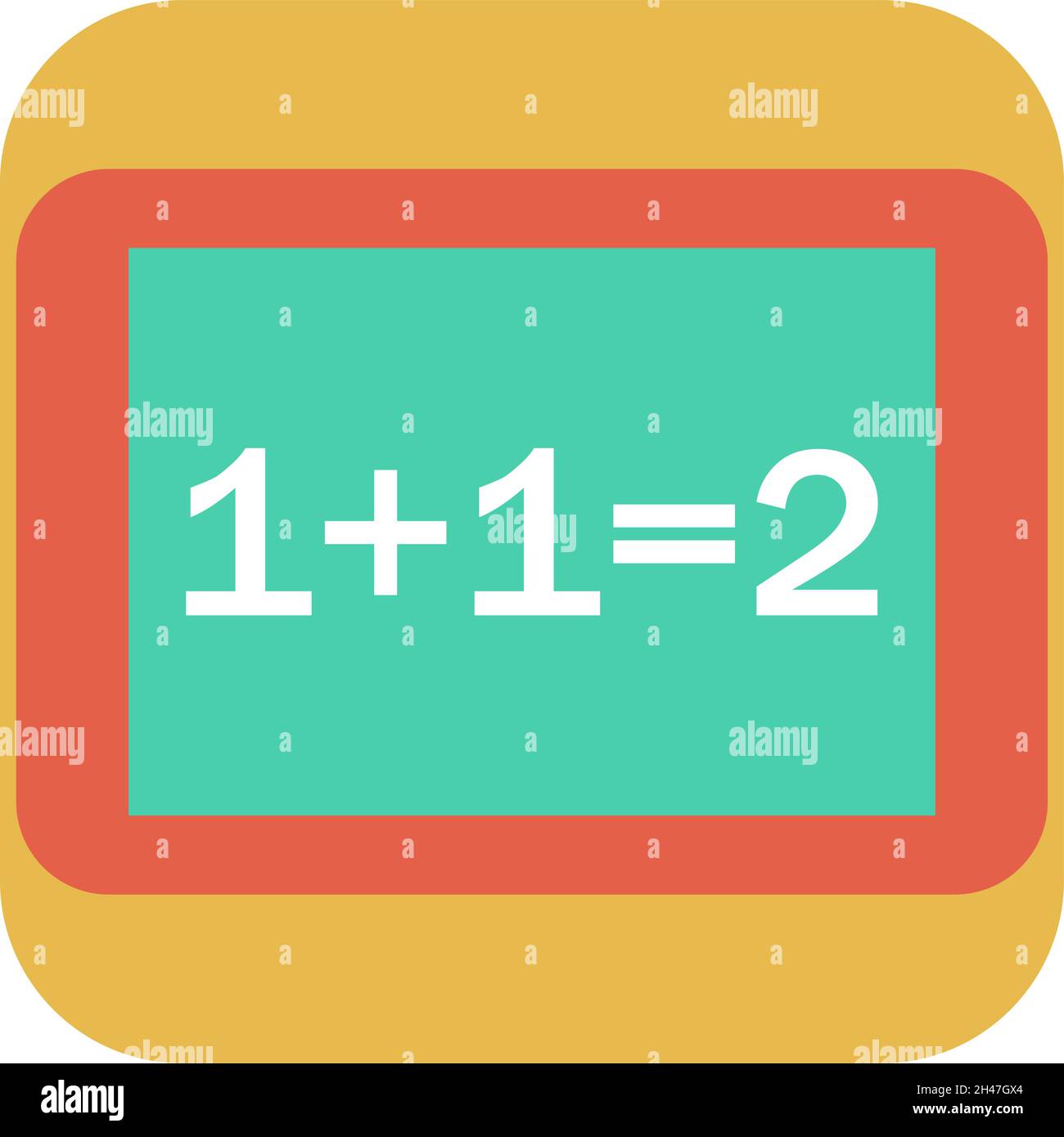 Blackboard with mathematics, illustration, vector, on a white ...