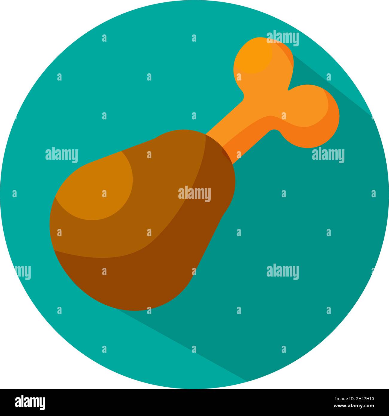 Fried chicken drum, illustration, vector, on a white background Stock ...