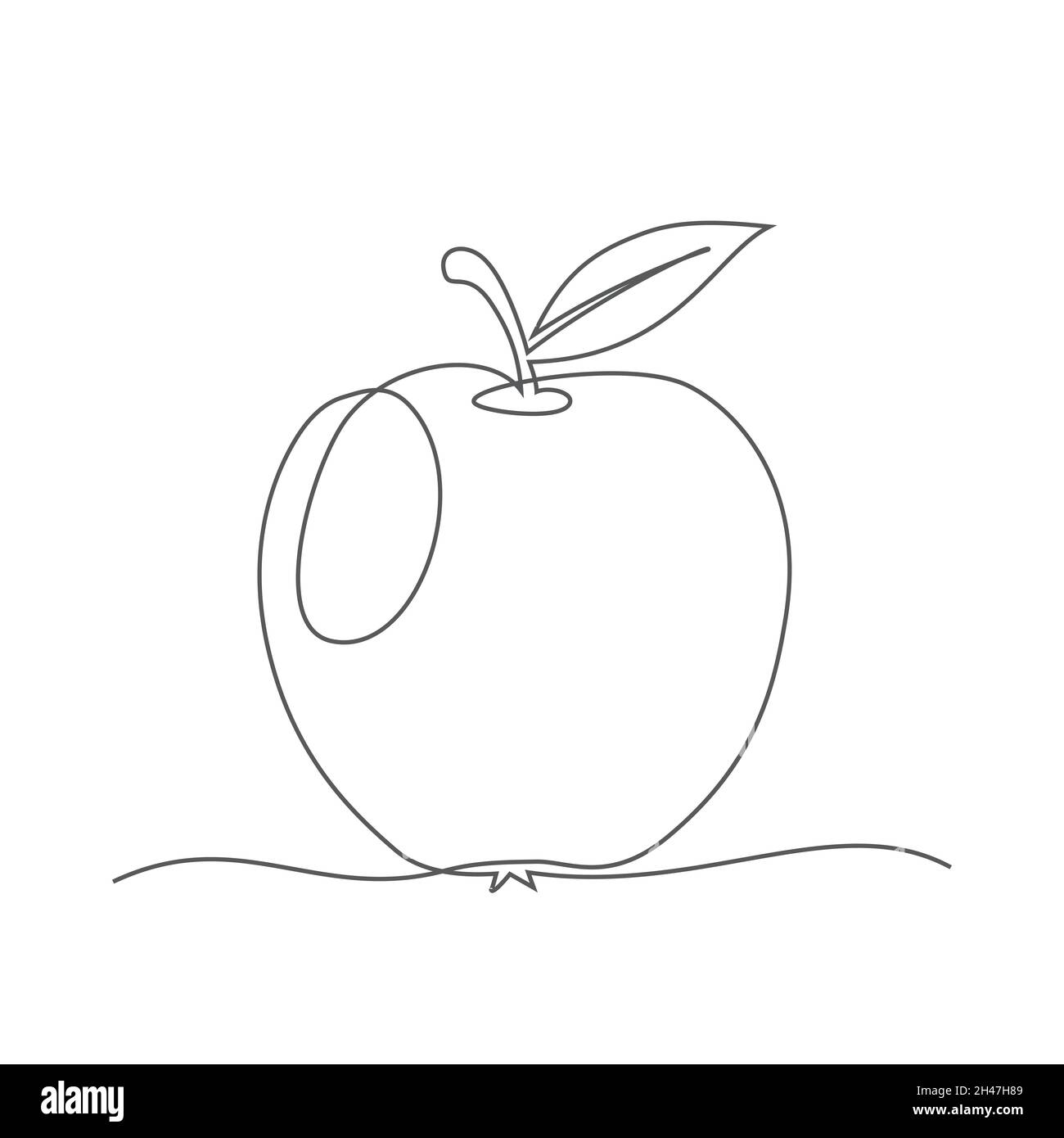 Apple. One line drawing. Vector apple in line style Stock Vector Image ...