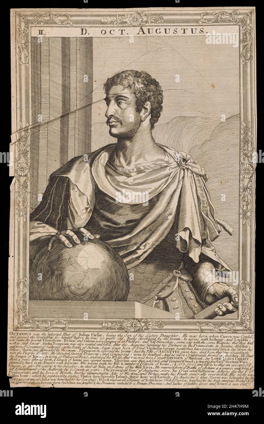 Augustus, Emperor of Rome. Line engraving, 16--, after A. Sadeler after ...