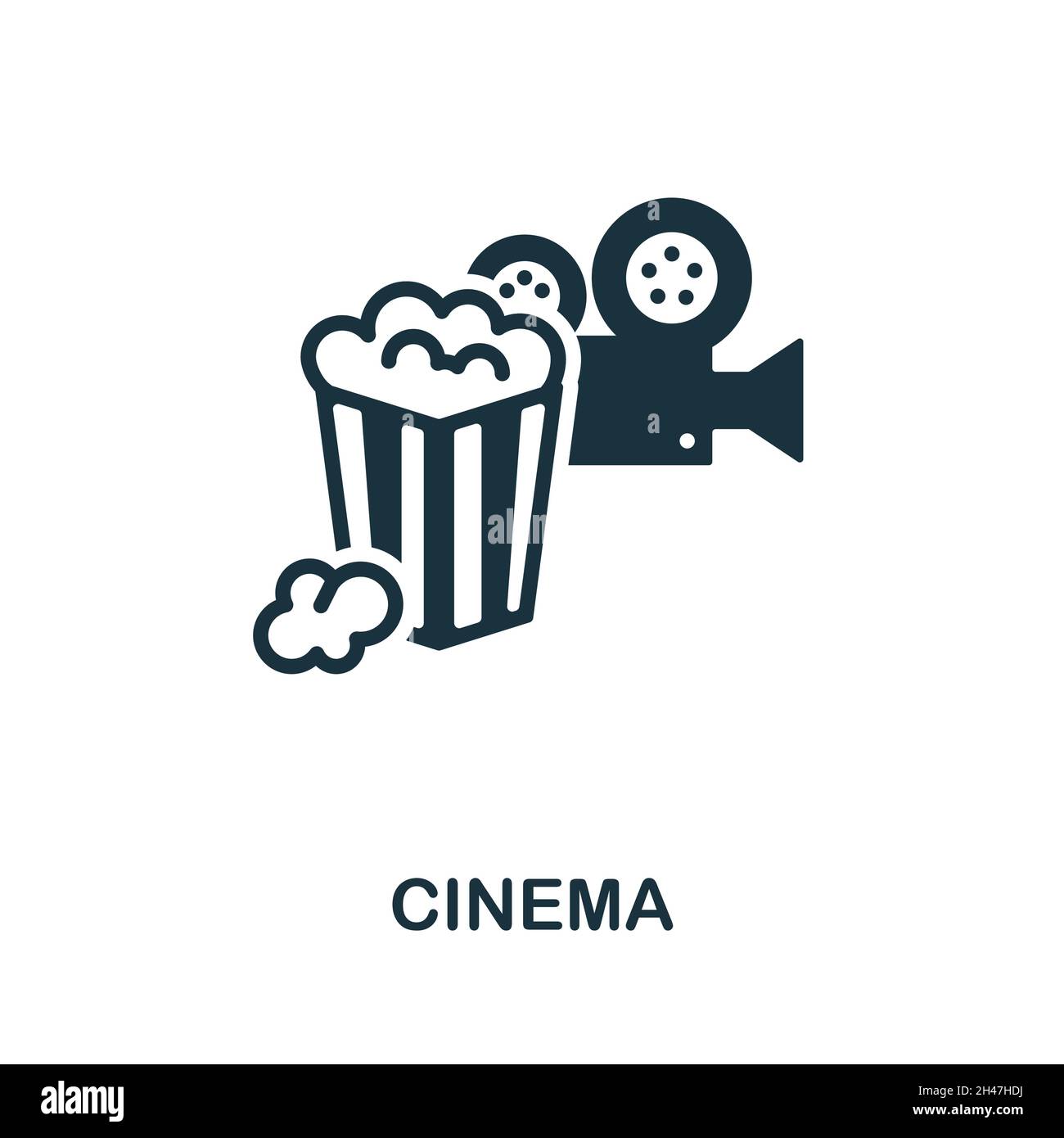 Cinema icon. Monochrome sign from big city life collection. Creative ...
