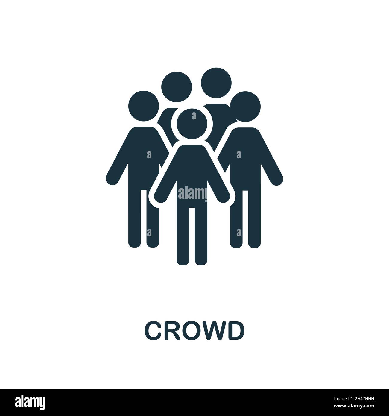 Crowd icon. Monochrome sign from big city life collection. Creative ...
