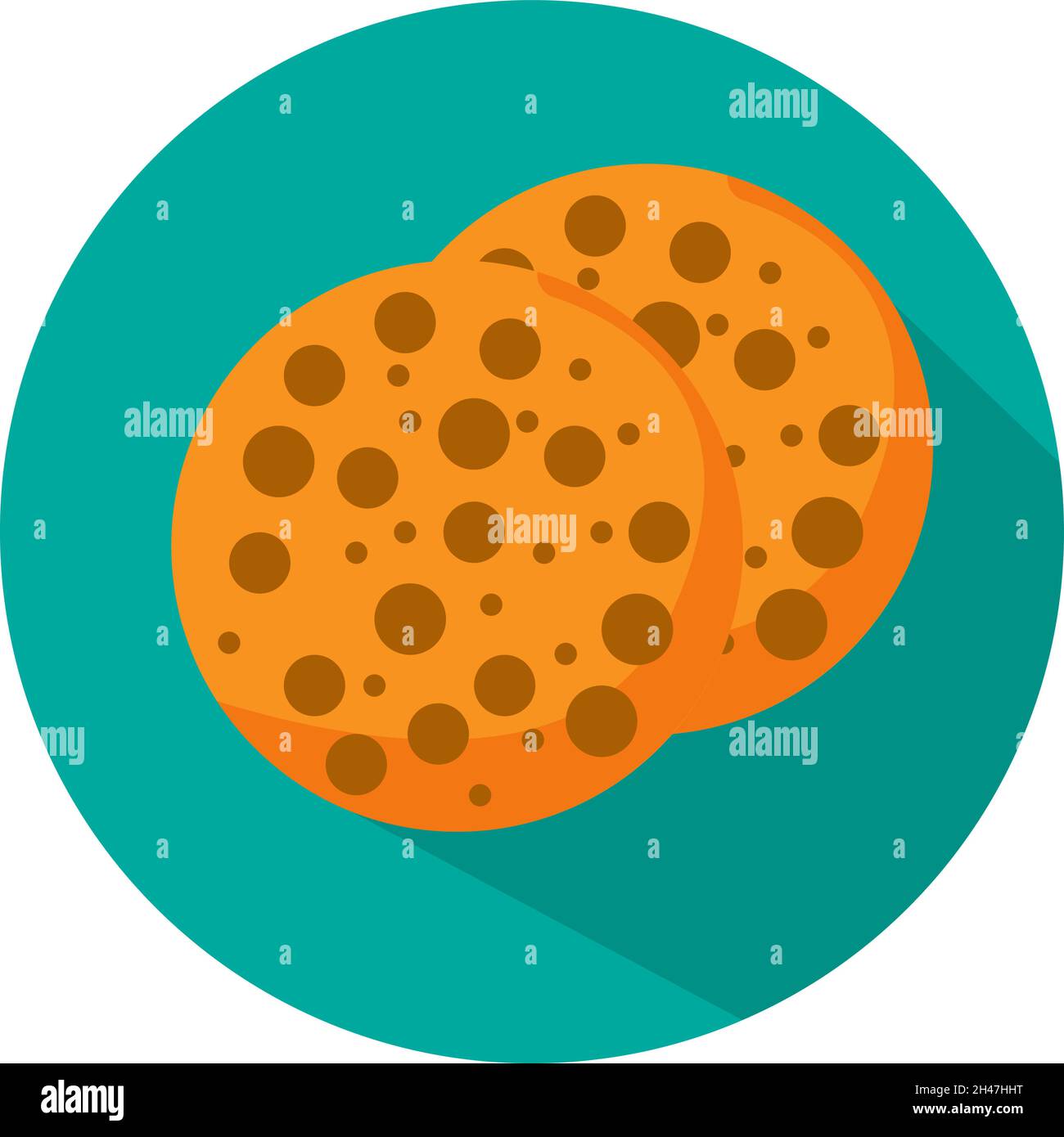 Two cookies, illustration, vector, on a white background Stock Vector ...