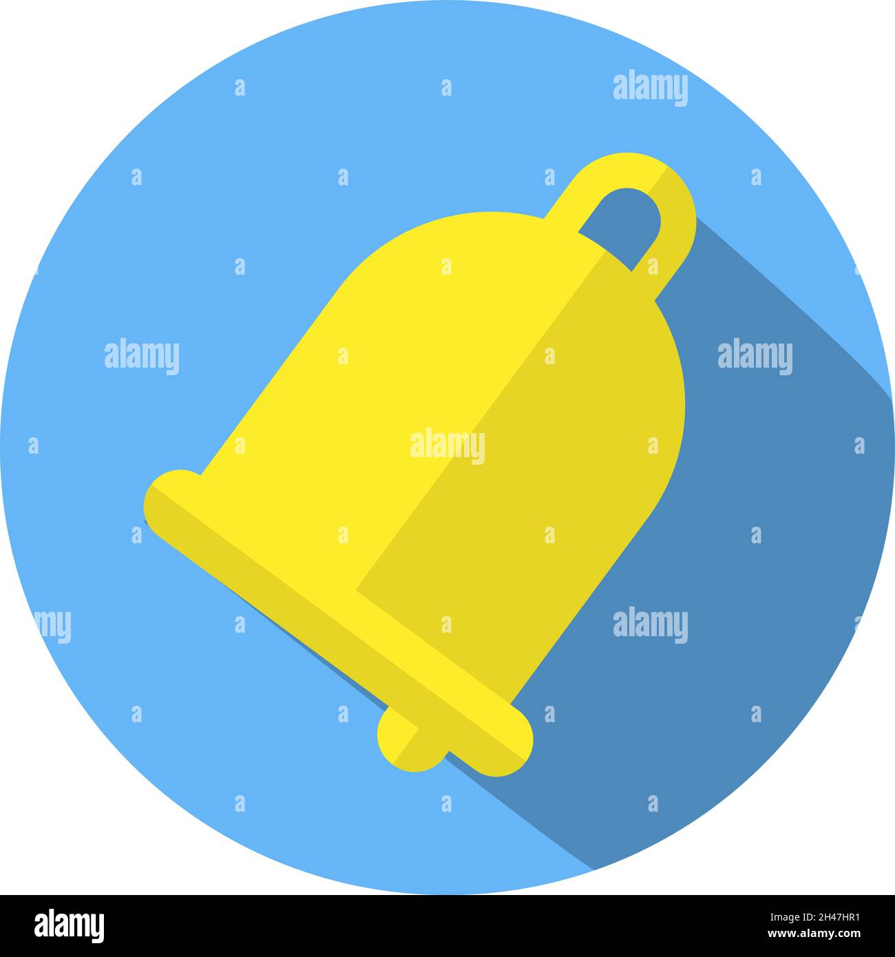 Yellow bell, illustration, vector, on a white background Stock Vector ...