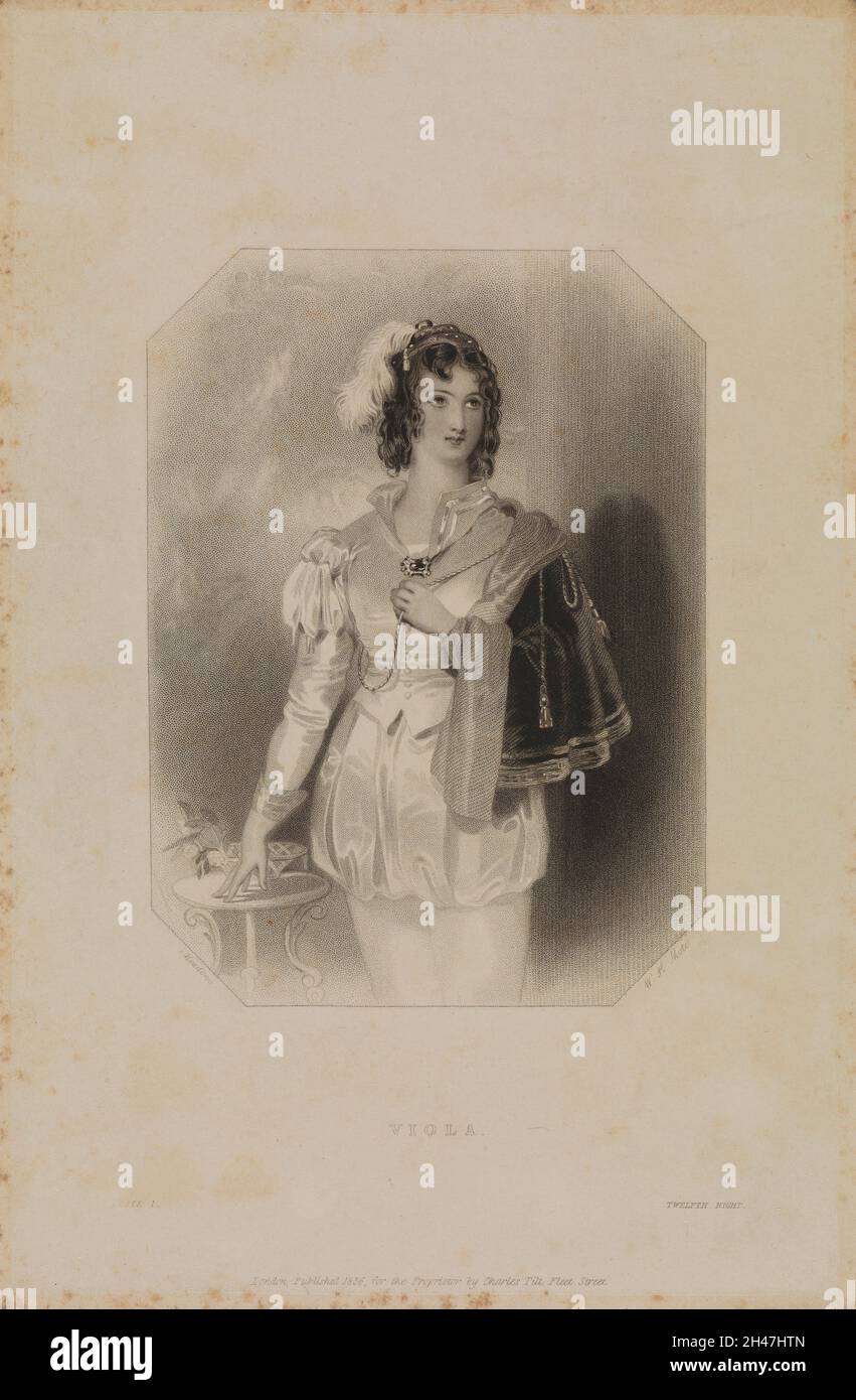 Viola in Shakespeare's Twelfth night. Stipple engraving by W.H. Mote ...