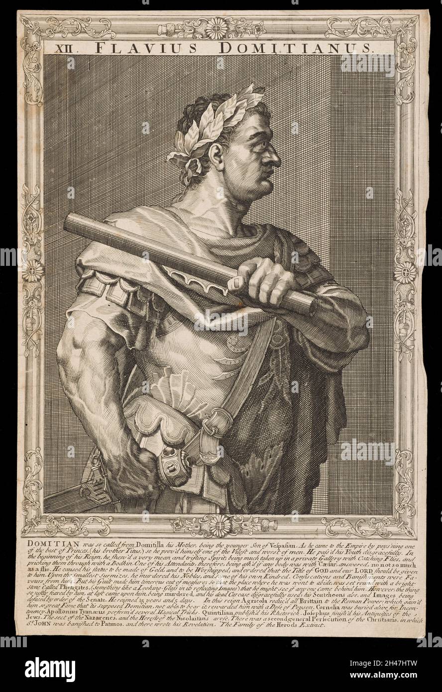 Domitian, Emperor of Rome. Line engraving, 16--, after A. Sadeler after ...
