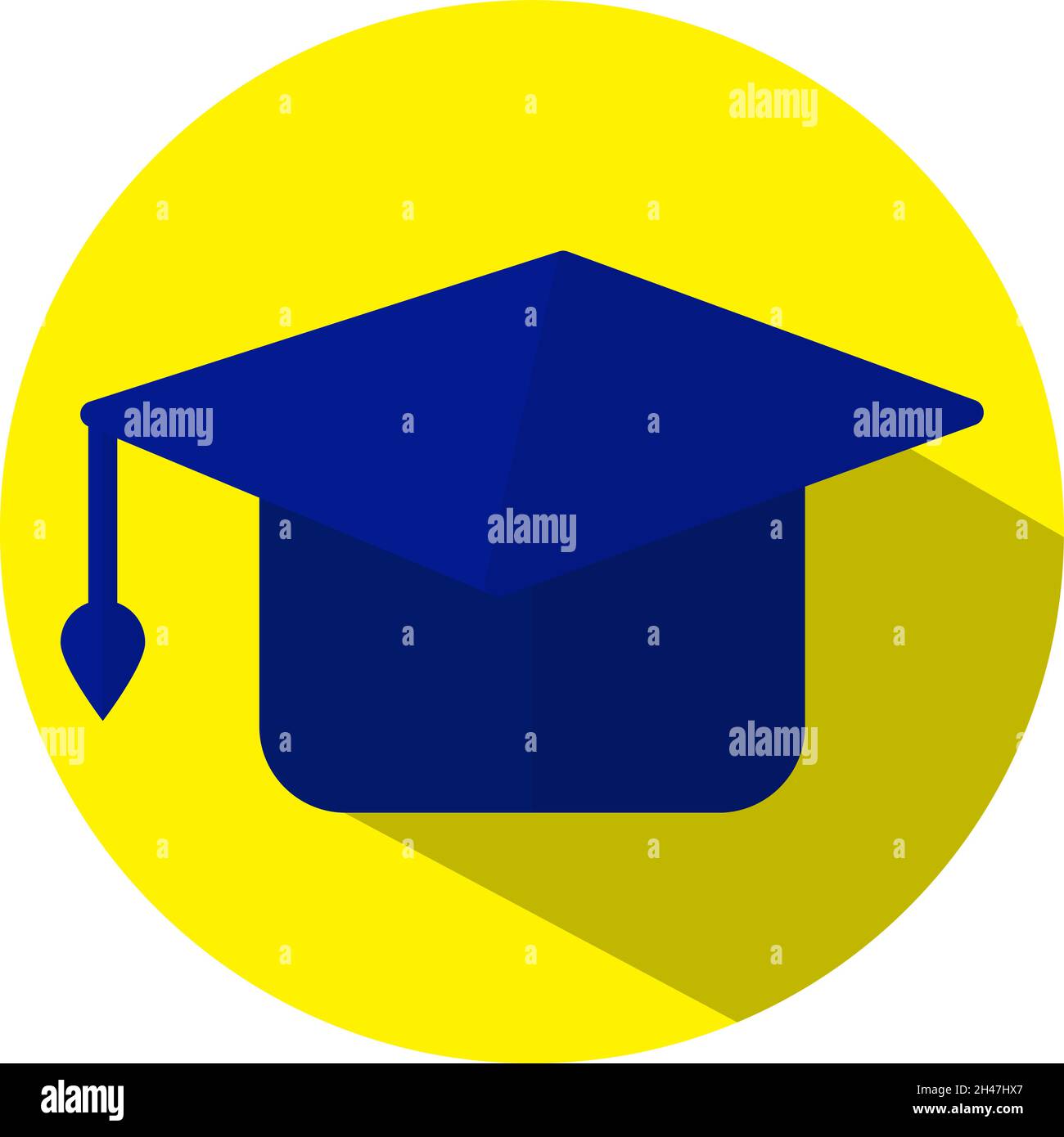 Blue graduation hat, illustration, vector, on a white background Stock ...