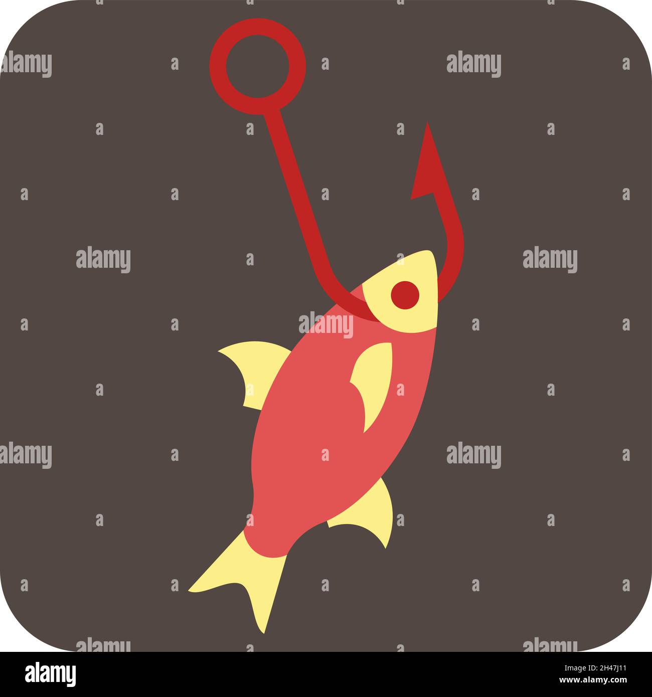 Trapped fish, illustration, vector, on a white background Stock Vector ...