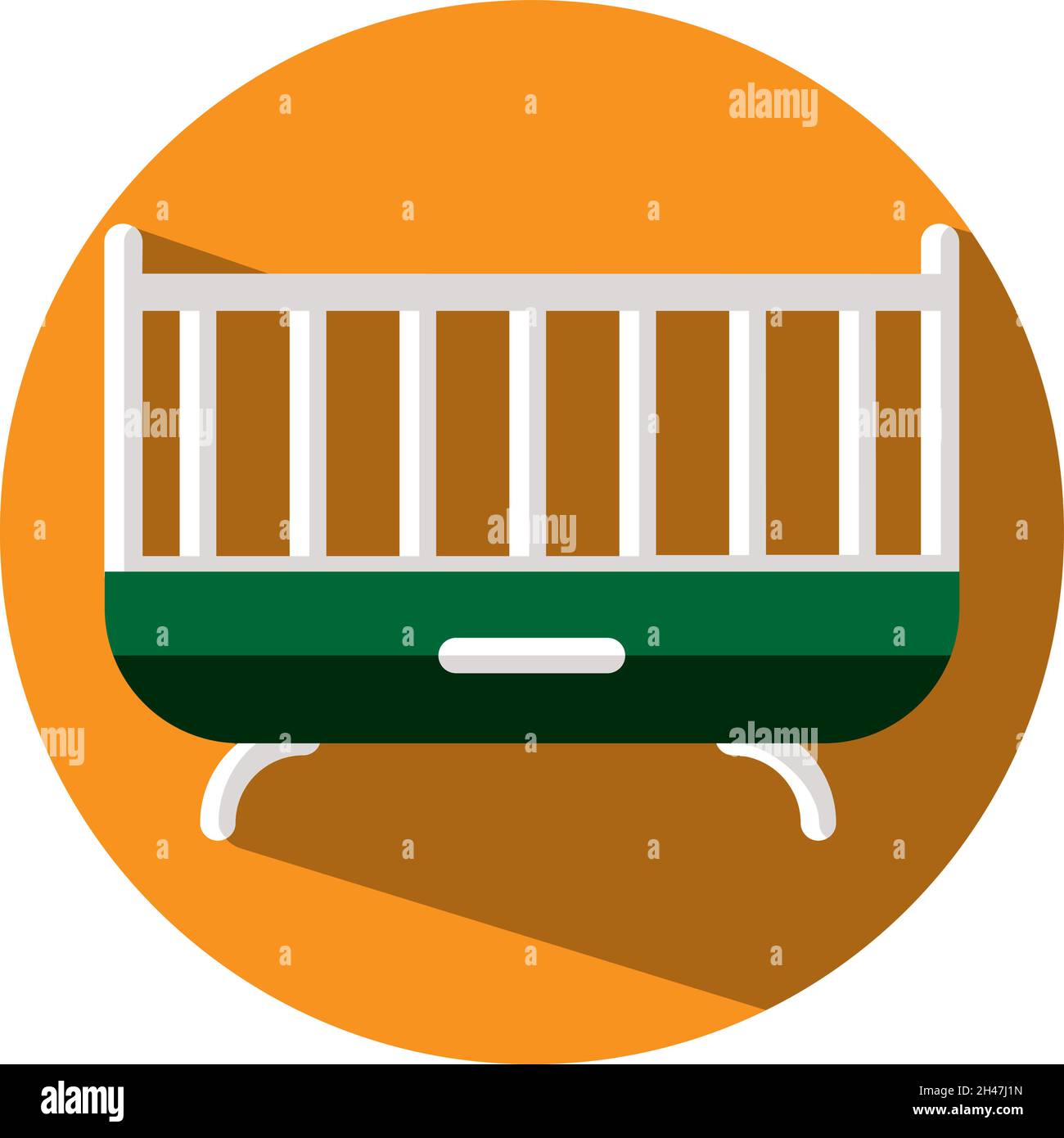 Baby crib, illustration, vector, on a white background Stock Vector ...