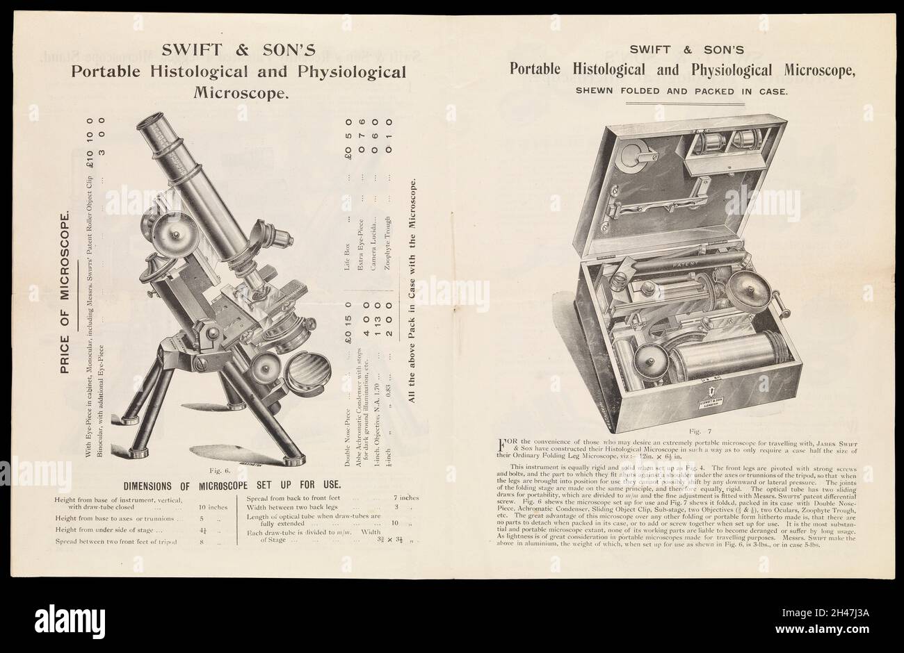 Swift & Son's new patent microscope Stock Photo - Alamy