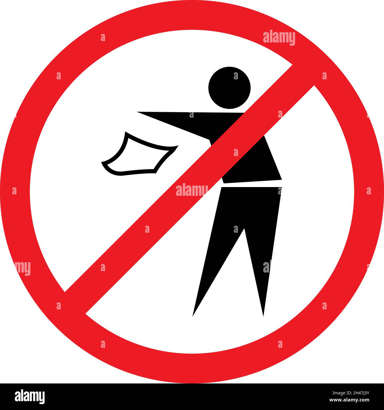 Littering warning sign Stock Vector Images - Alamy