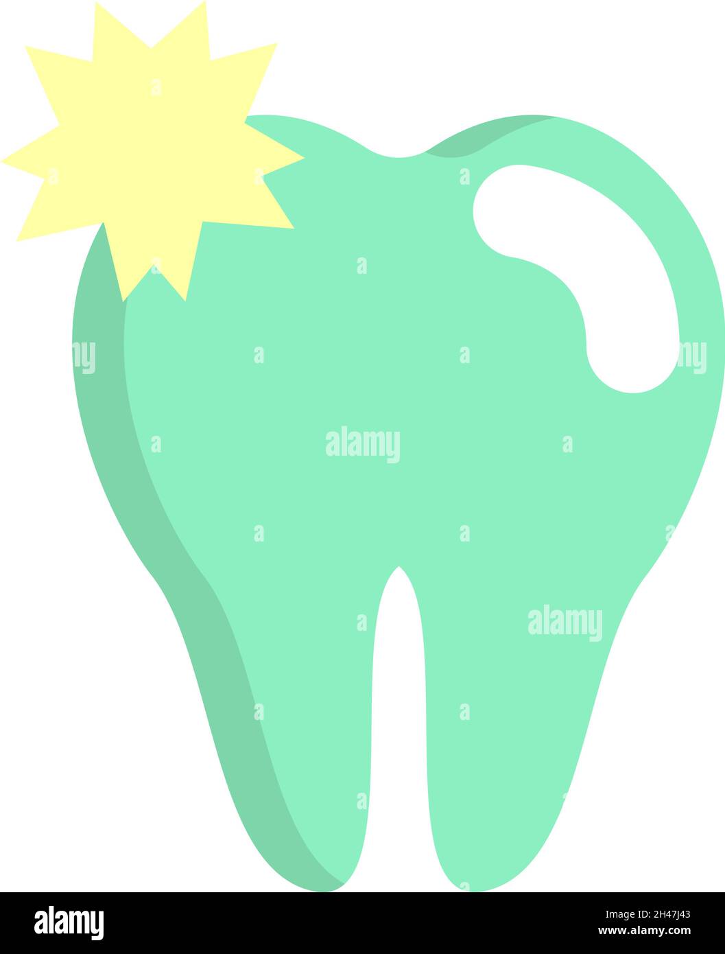 Shiny tooth, illustration, vector, on a white background Stock Vector ...