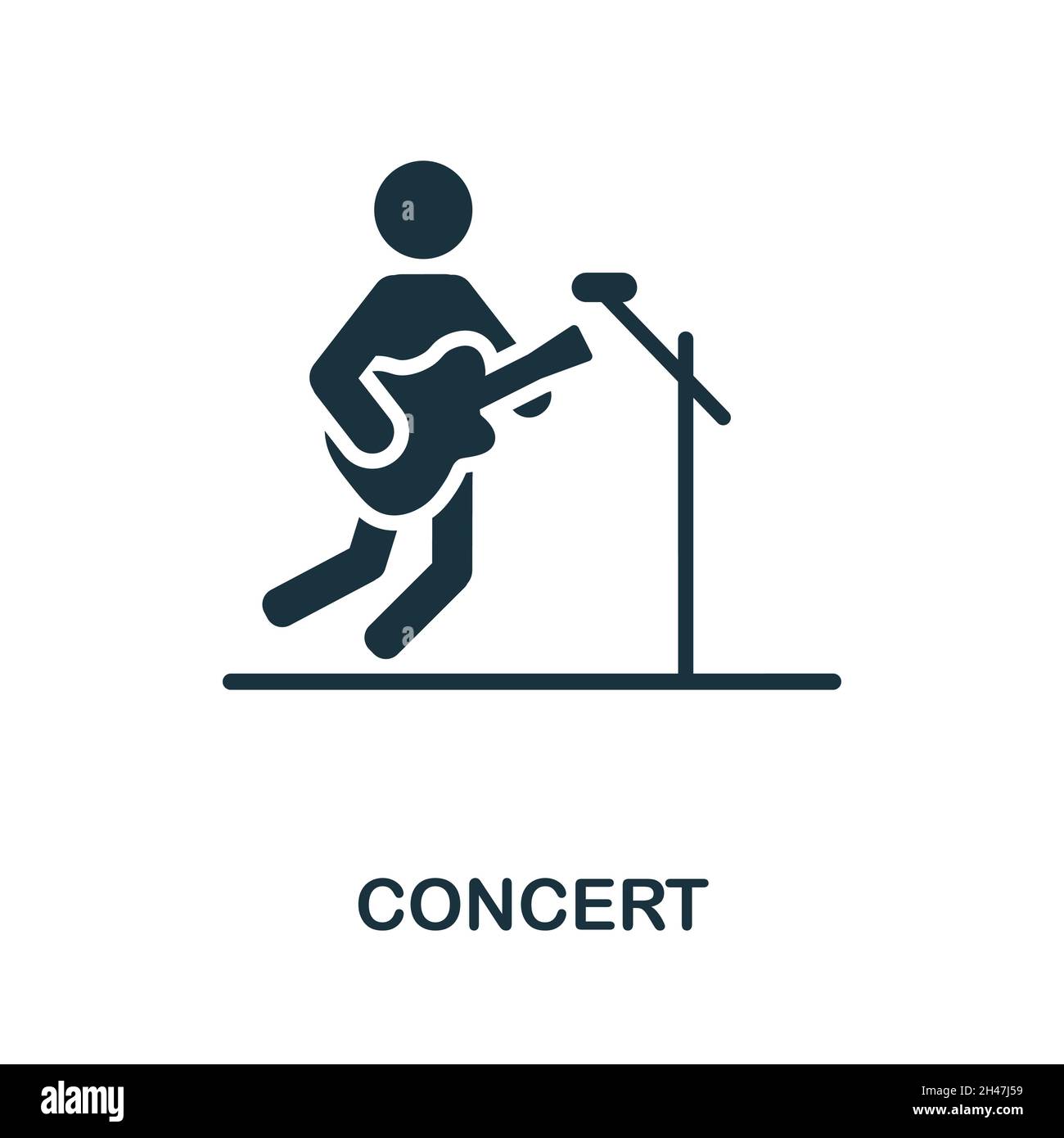 Concert icon. Monochrome sign from big city life collection. Creative ...