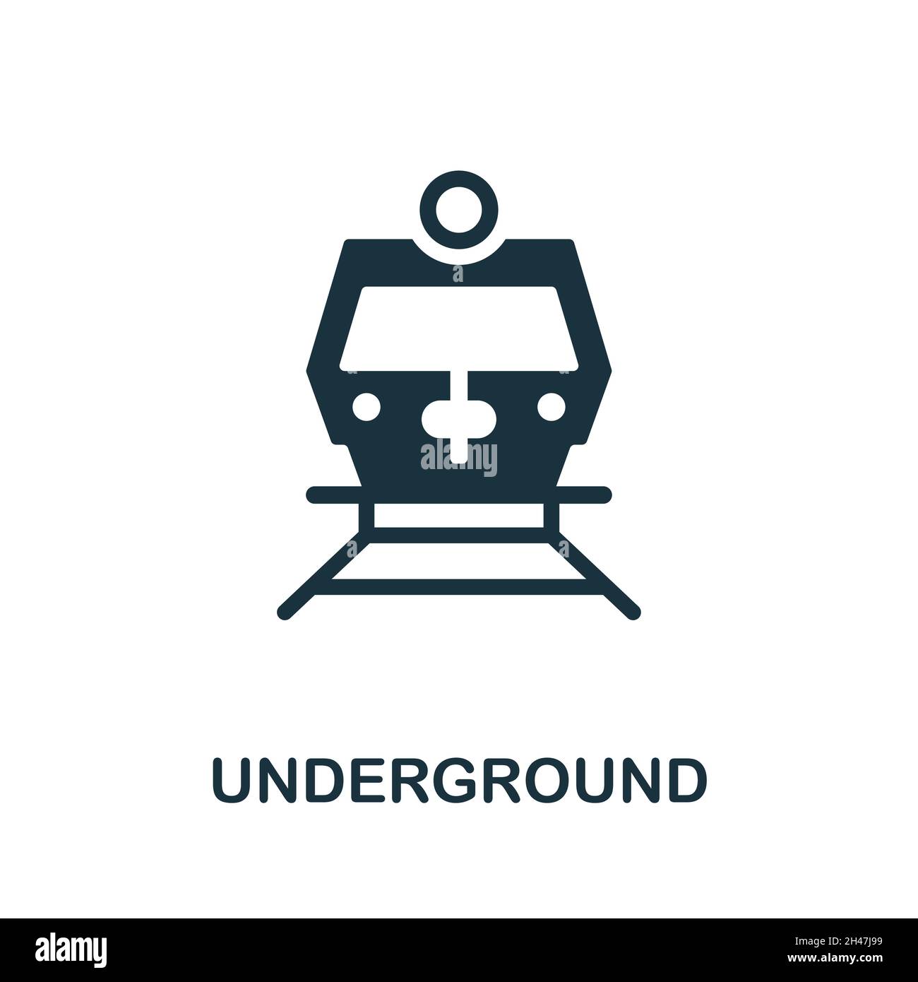Underground icon. Monochrome sign from big city life collection ...