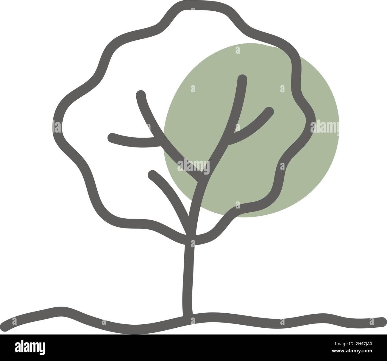 Farm tree, illustration, vector, on a white background Stock Vector ...