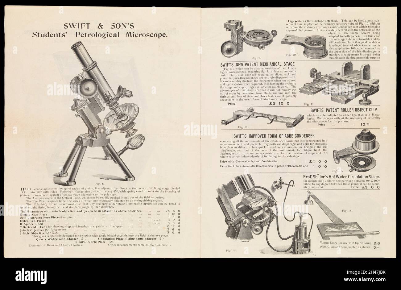 Swift & Son's new patent microscope. Front page of catalogue Stock ...
