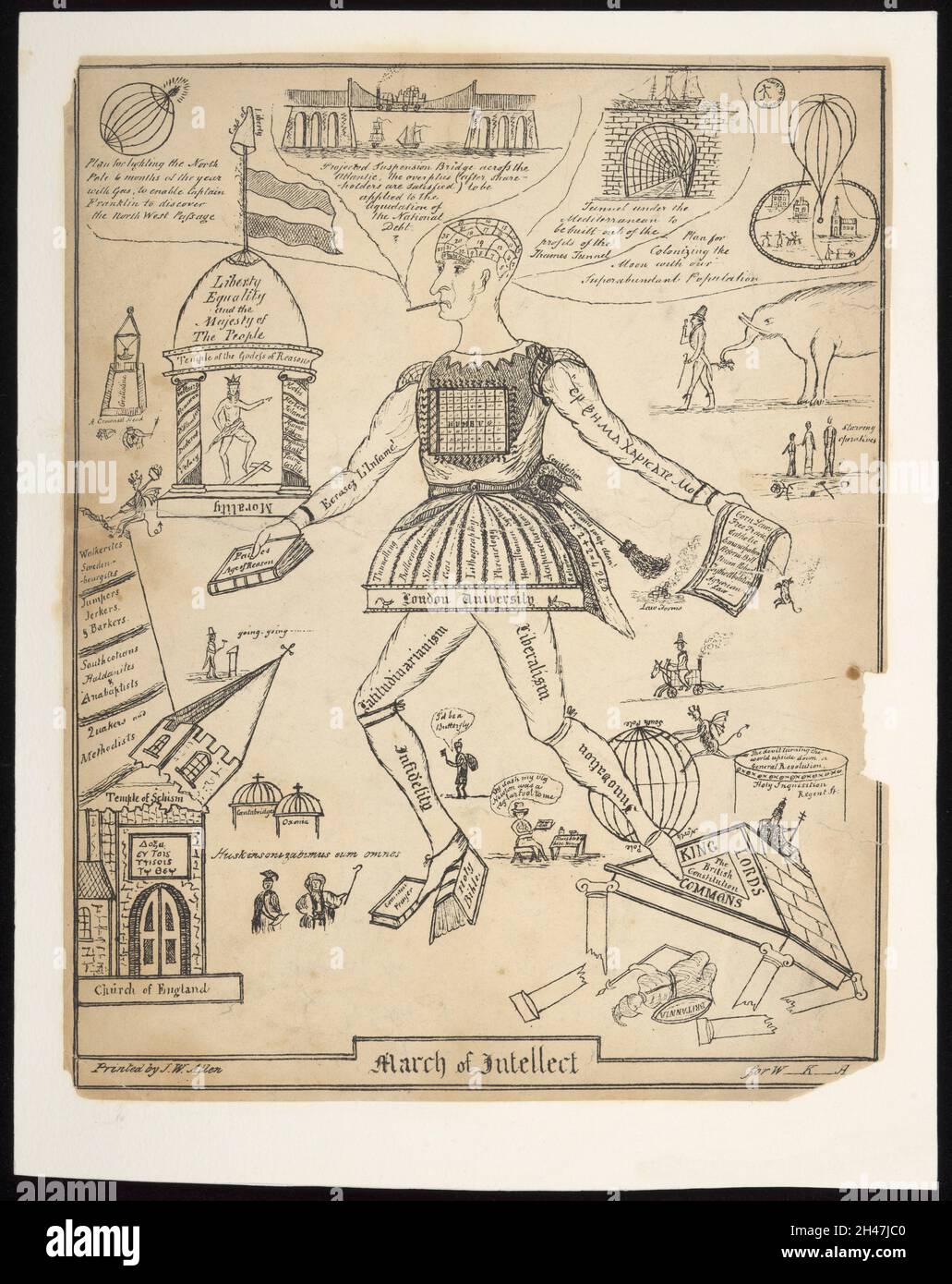 The emblematic figure of a man representing secularisation, technical ...