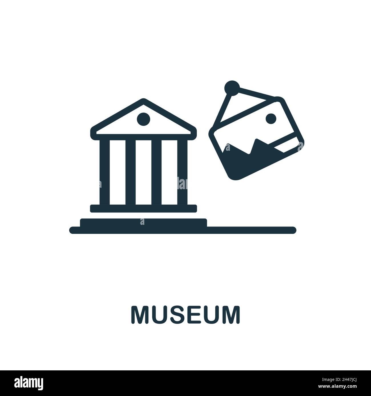 Museum icon. Monochrome sign from big city life collection. Creative ...