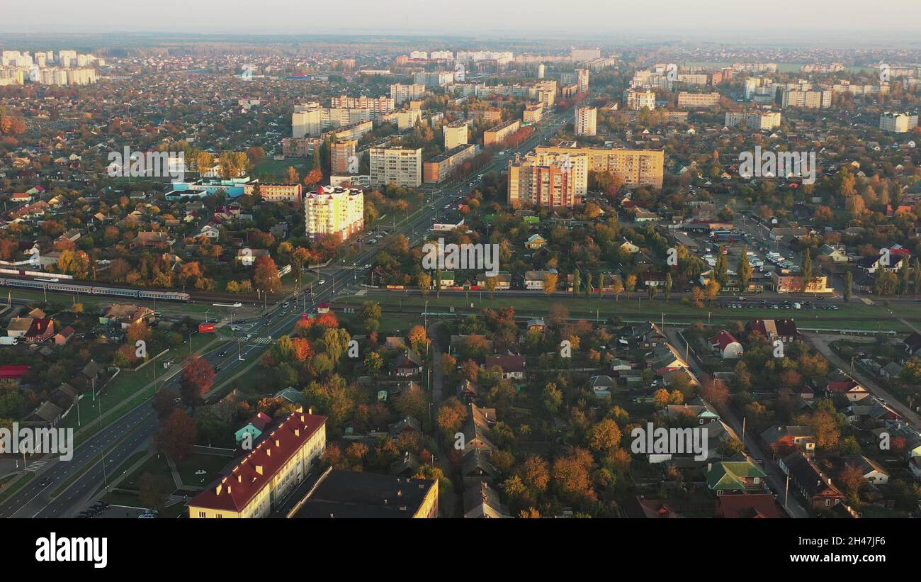 Pinsk, Brest Region, Belarus. Pinsk Cityscape Skyline In Autumn Morning ...