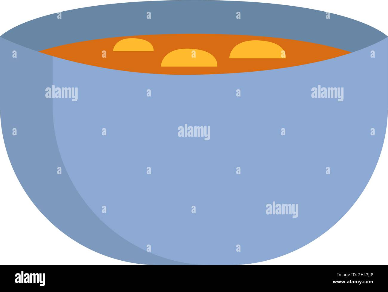 Red soup with noodles, illustration, vector, on a white background ...