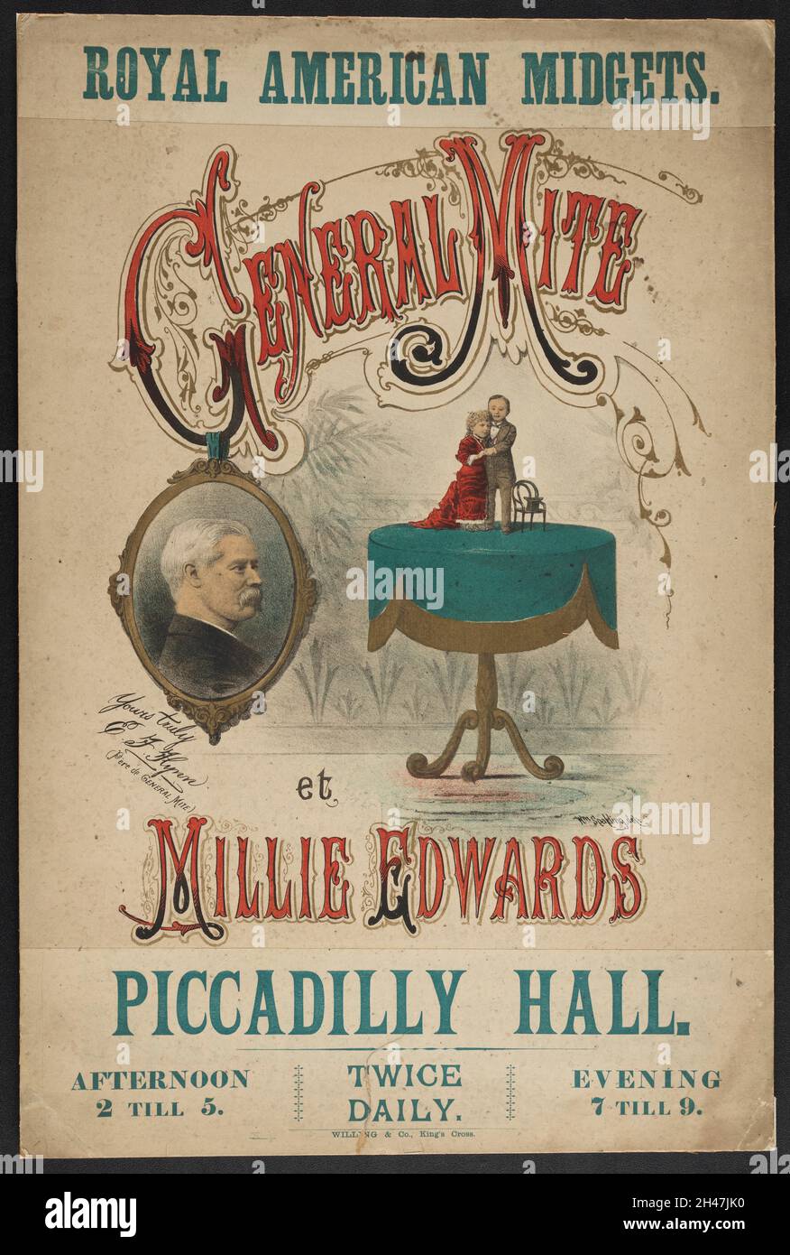 General Mite and Millie Edwards, two midgets on exhibition. Colour ...