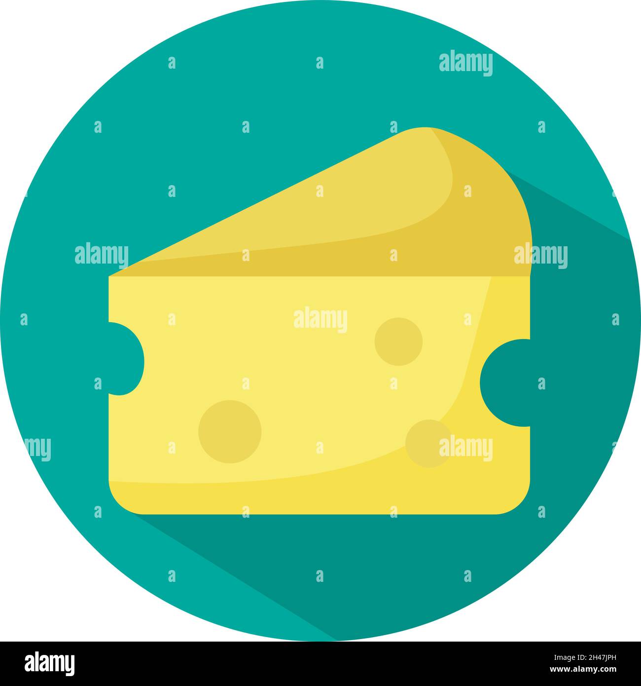 Slice of cheese, illustration, vector, on a white background Stock ...