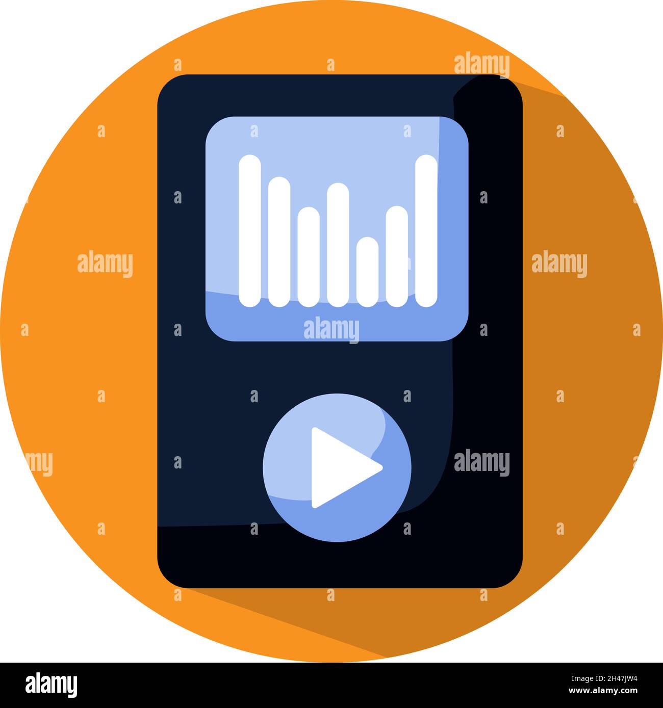 Mp3 player, illustration, vector, on a white background Stock Vector ...