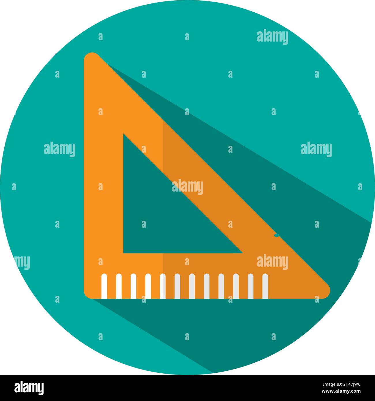 Triangle ruler, illustration, vector, on a white background Stock ...