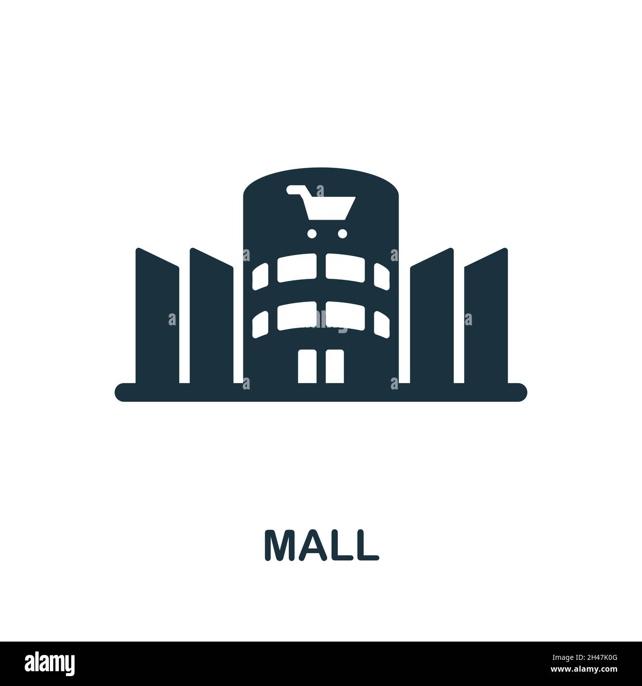 Mall icon. Monochrome sign from big city life collection. Creative Mall ...