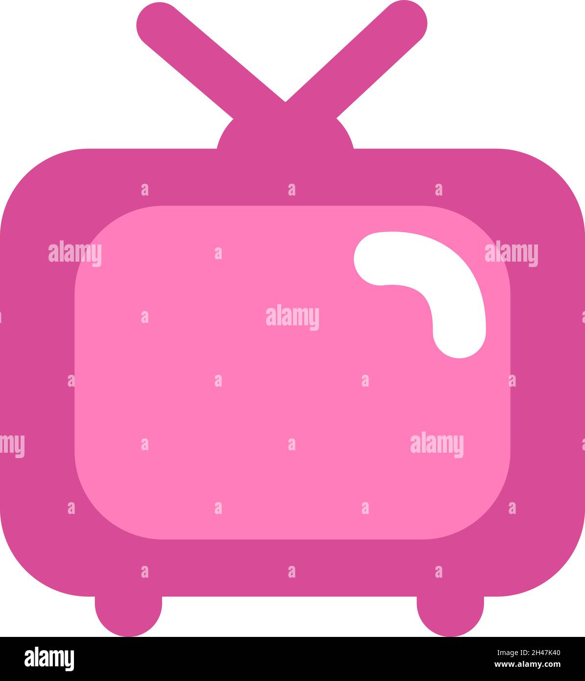 Pink TV, illustration, vector, on a white background Stock Vector Image ...