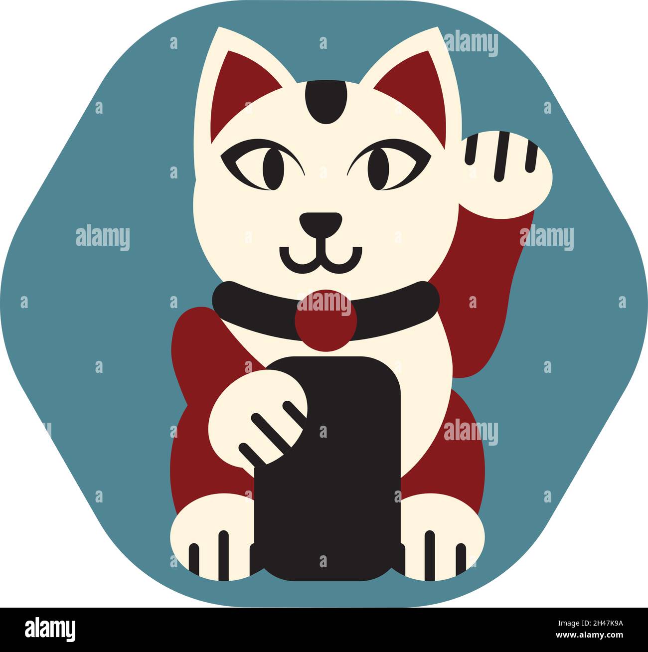 Japanese maneki, illustration, vector, on a white background Stock ...