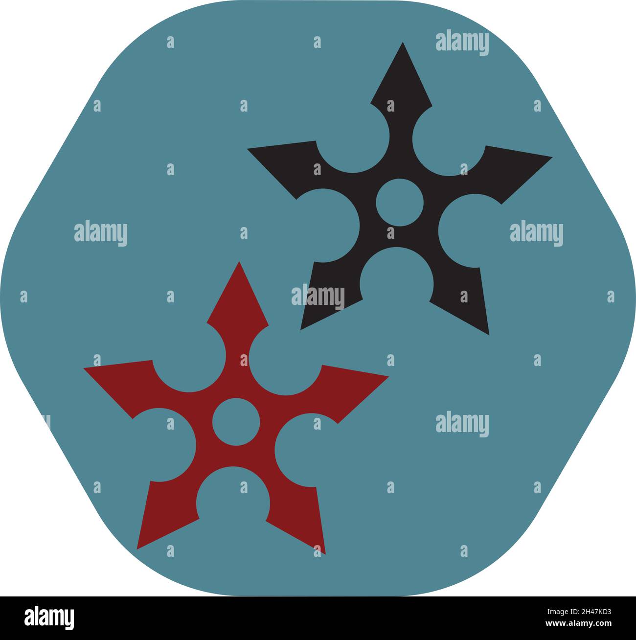 Japanese shuriken, illustration, vector, on a white background Stock ...