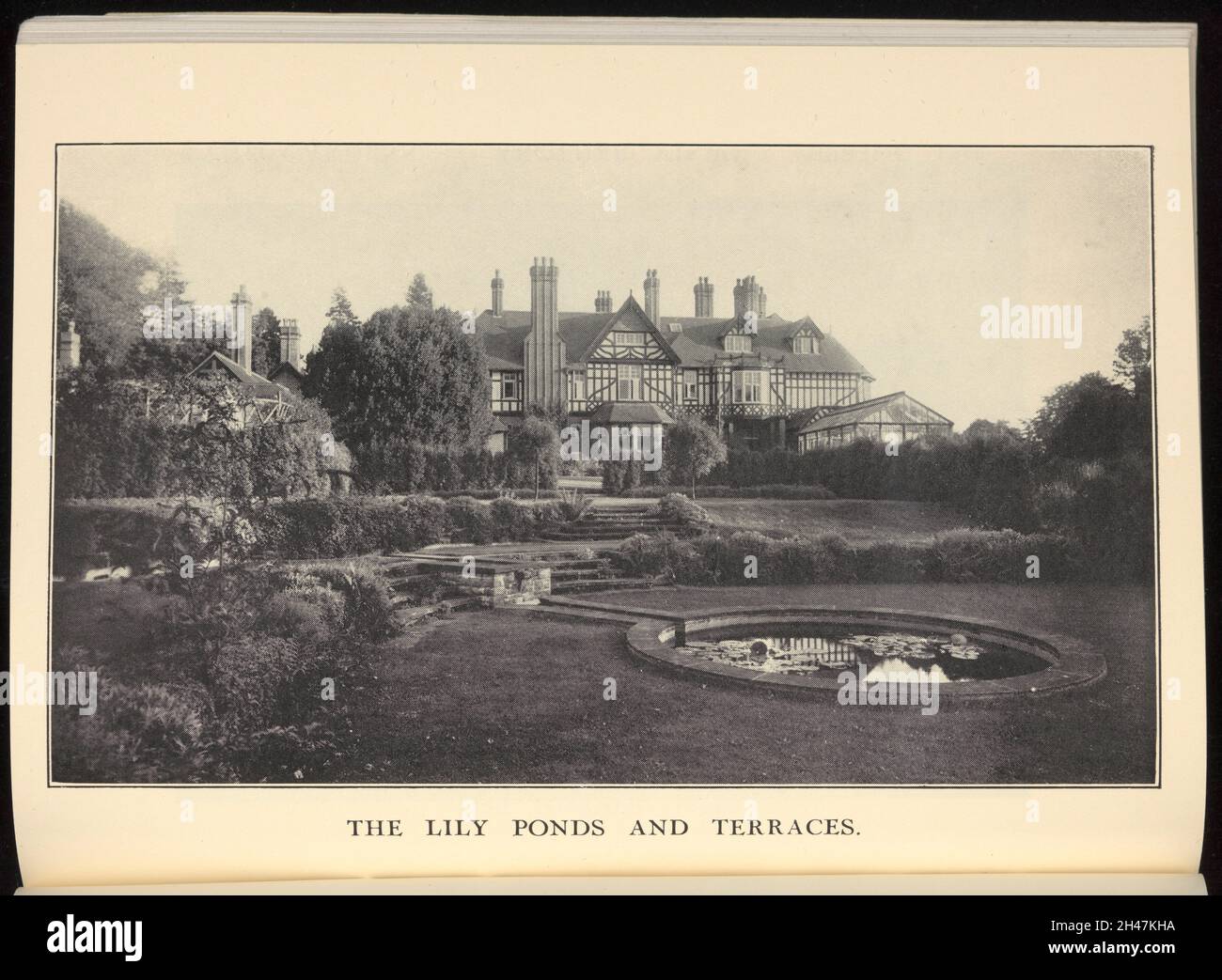 "The Lily Pond and Terraces" of Burcot Grange. 1938 Stock Photo - Alamy