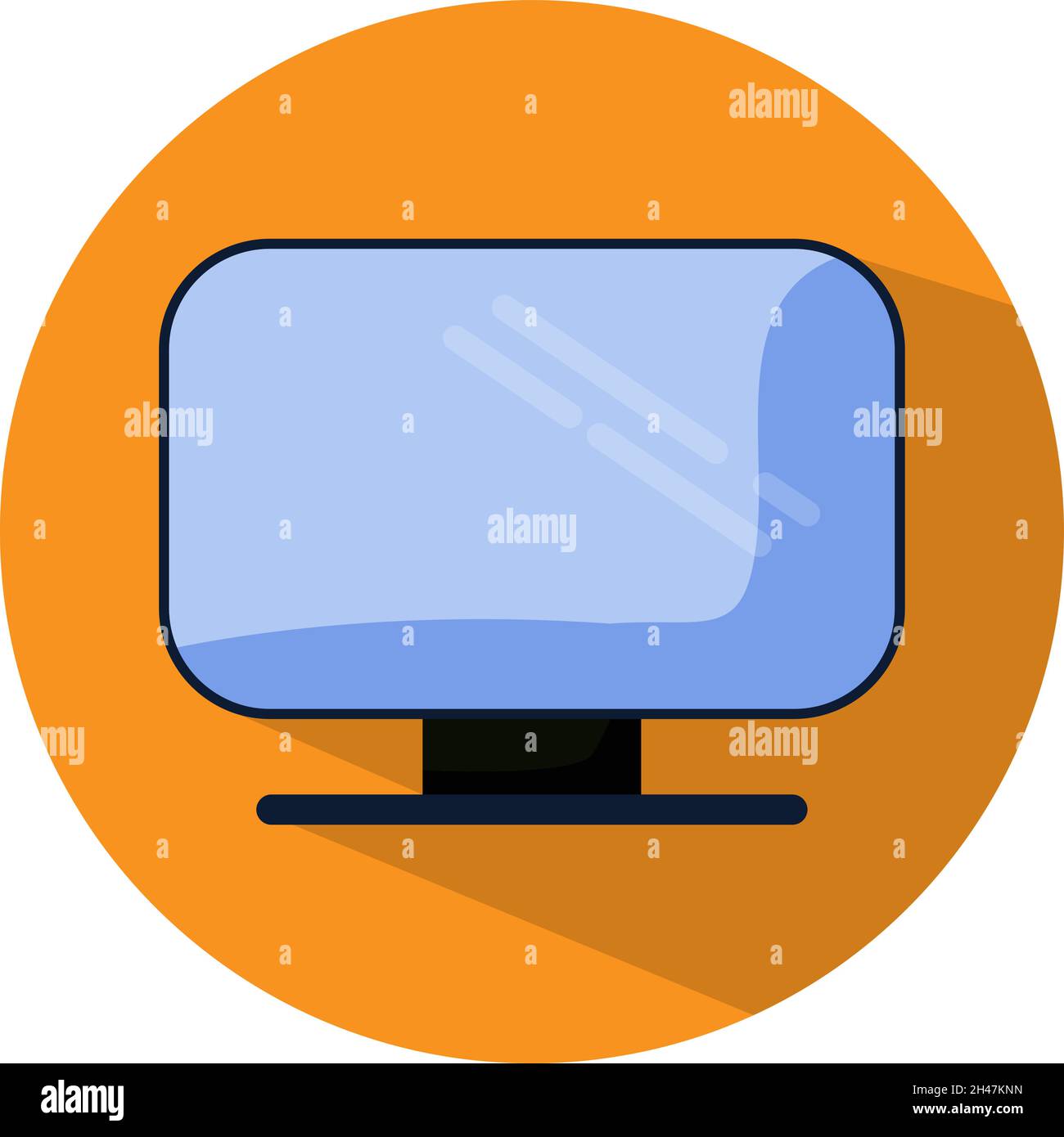 Computer monitor, illustration, vector, on a white background Stock ...