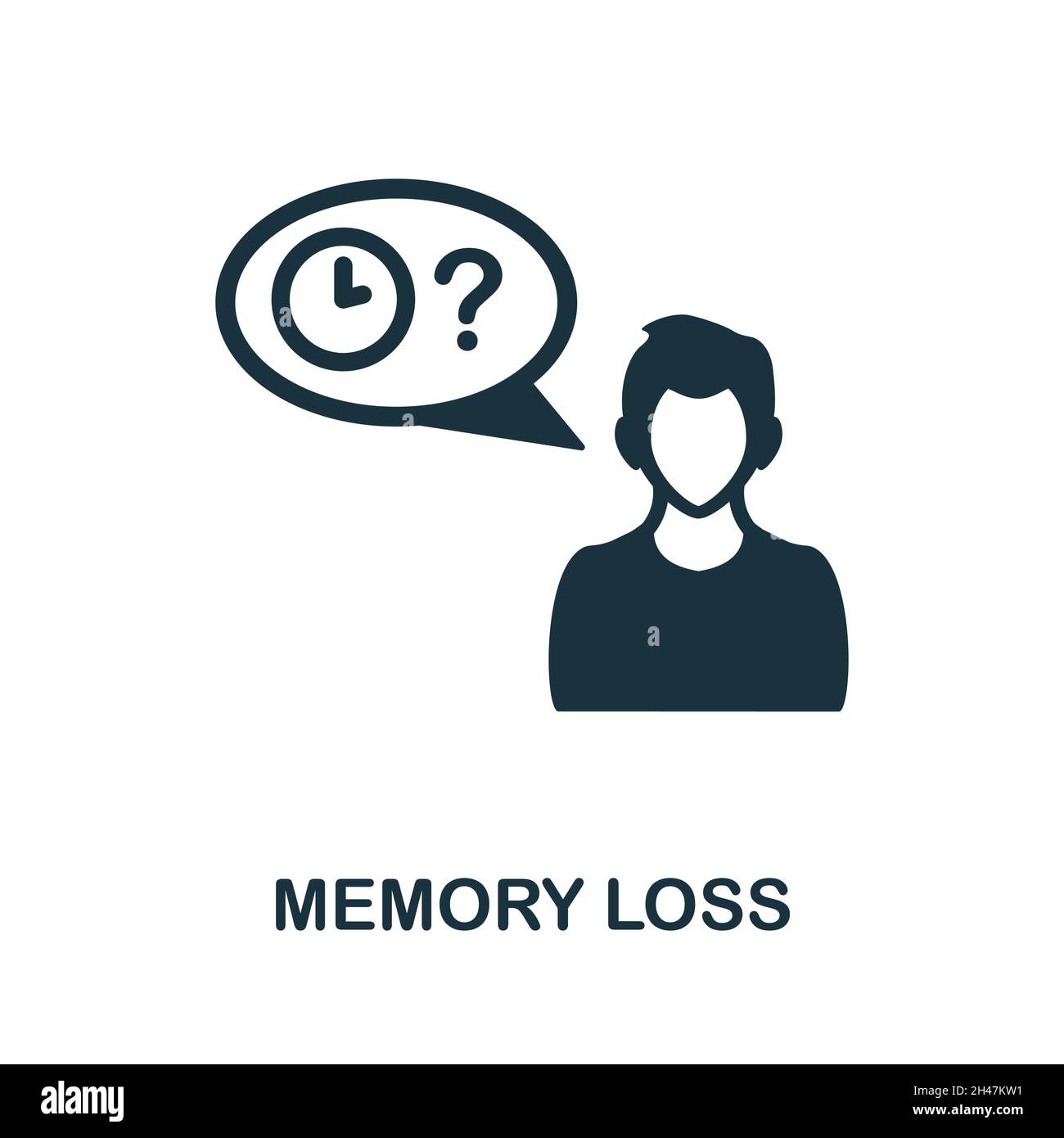 Memory Loss icon. Monochrome sign from psychotherapy collection ...