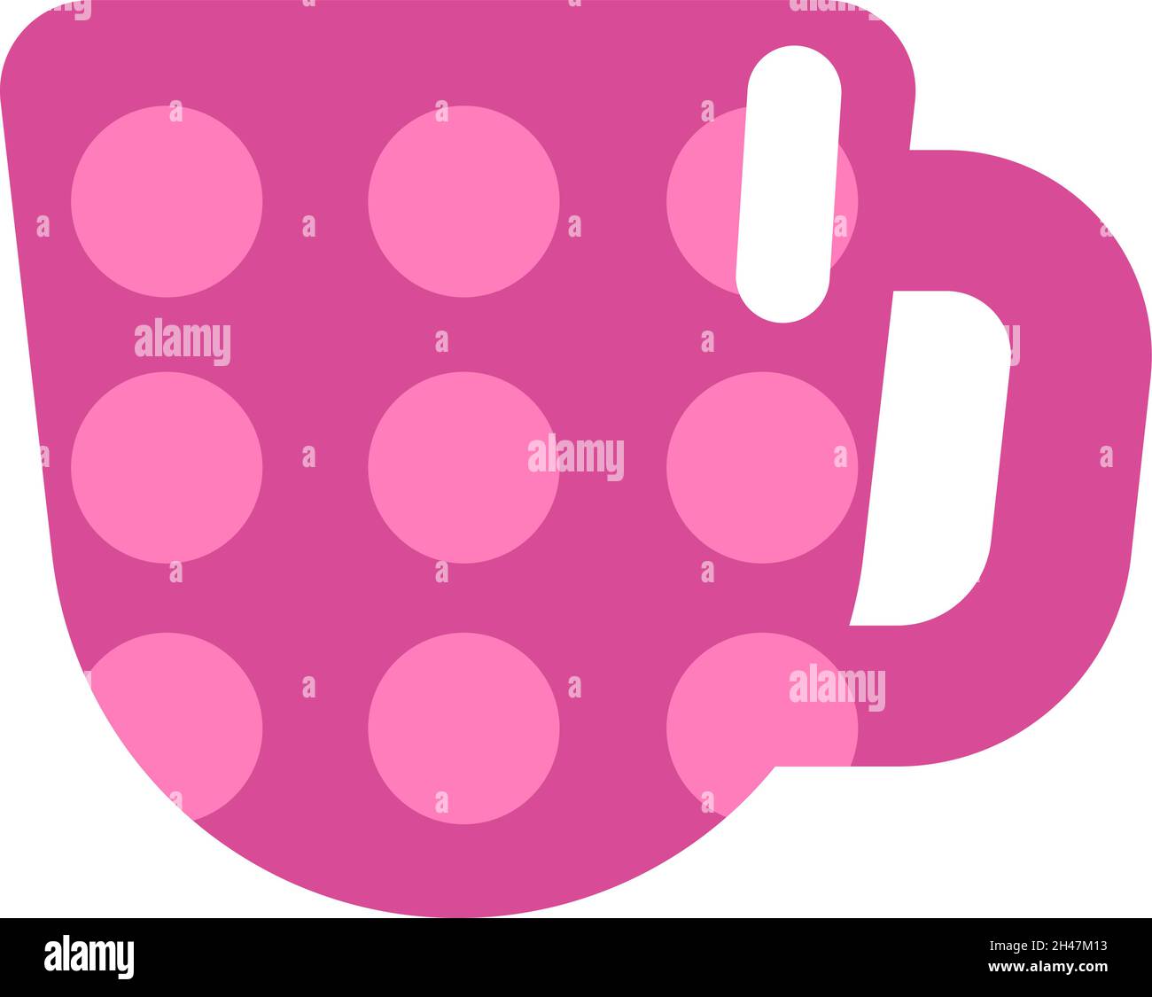 Pink cup with dots, illustration, vector, on a white background Stock ...