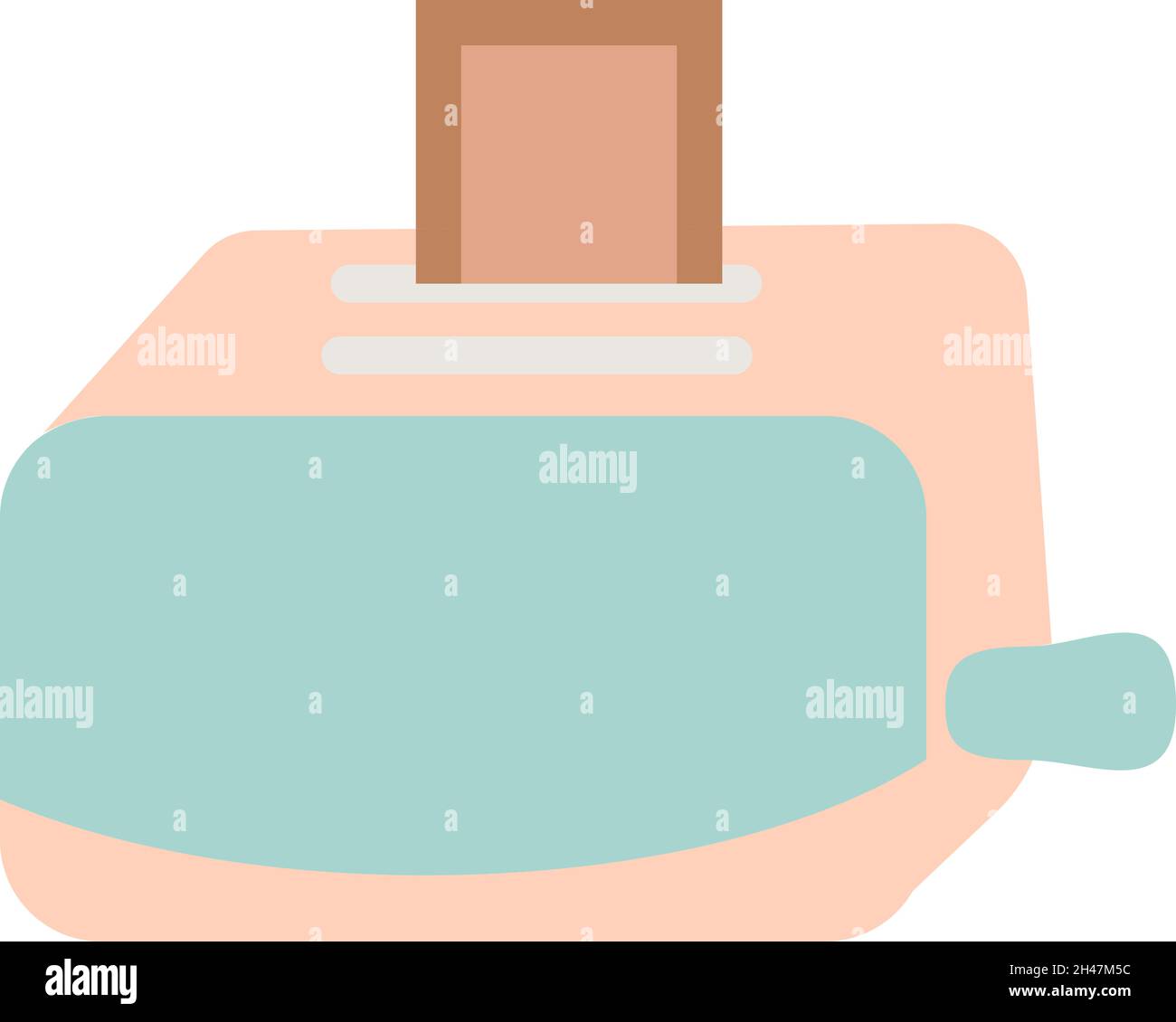 Blue and pink toaster, illustration, vector, on a white background ...